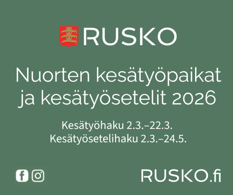 Nuorten kesätyöt 2026 Ruskolla - Ruskon kunta