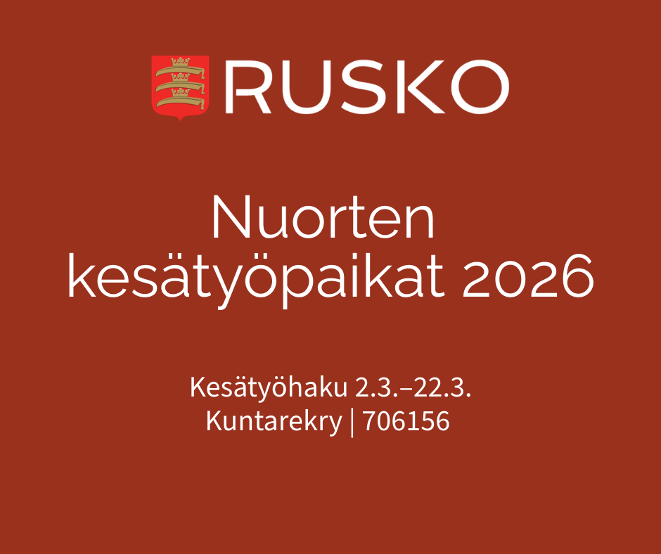 Nuorten kesätyöt 2026 - Ruskon kunta